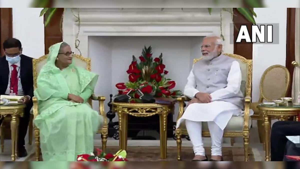 Sheikh Hasina meets PM Modi at Hyderabad House; hold talks to further strengthen India ...