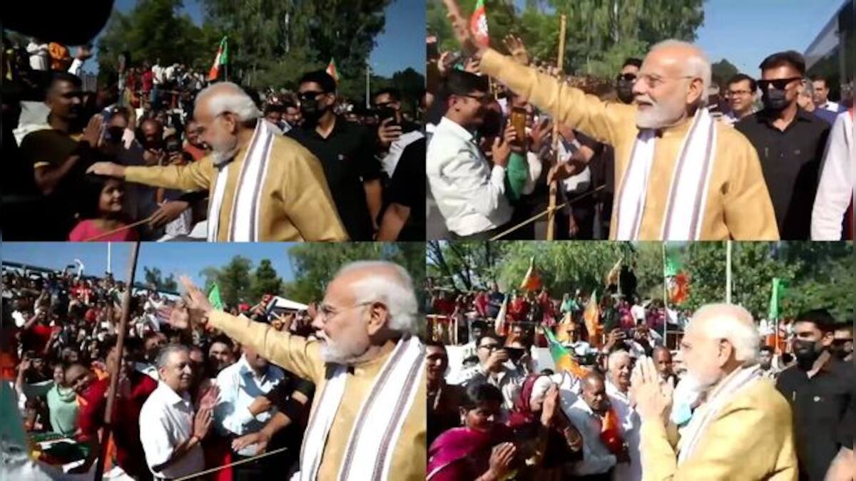 Watch: PM Modi greeted with 'Sher aaya' and 'Jai Shri Ram' chants in ...