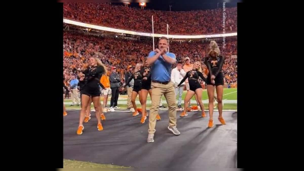 Viral video: Man dressed as 'security guard' joins cheerleading squad ...