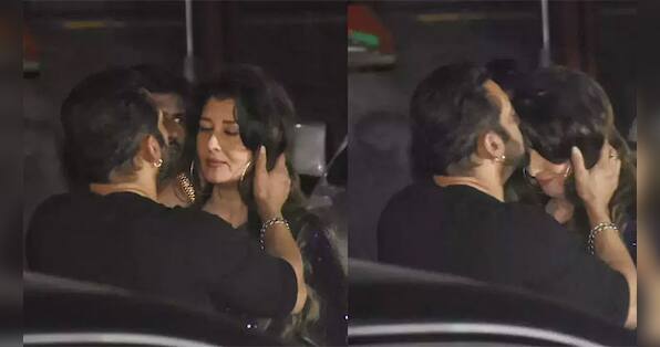 Salman Khan kisses ex-girlfriend Sangeeta Bijlani on forehead as they hug each other at actor's ...