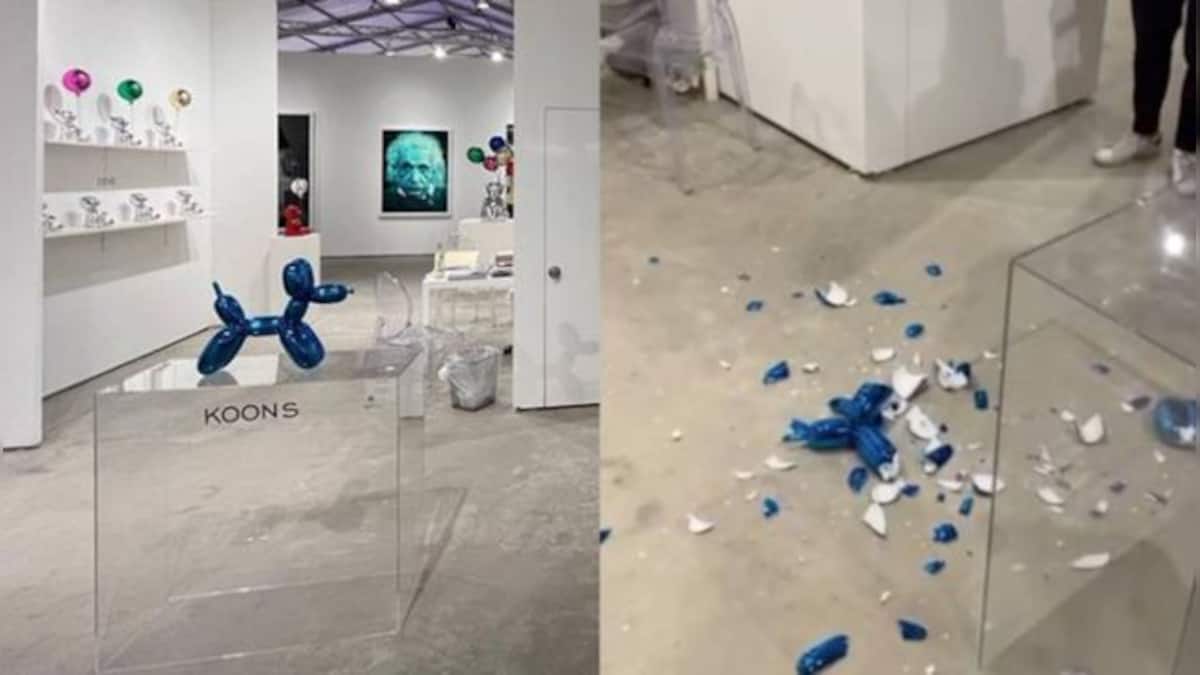 Watch: US art fair visitor accidentally smashes $42,000 Jeff Koons ...