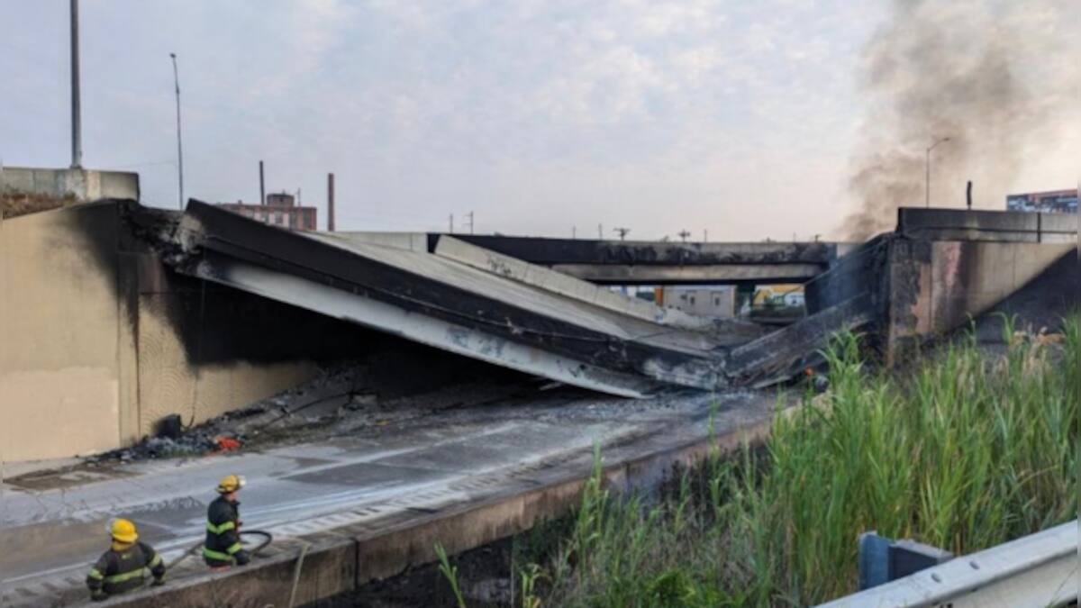 Overpass collapse on busy US Highway sparks traffic chaos and months ...
