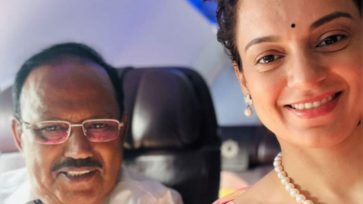 Kangana Ranaut aka Tejas Gill meets honorable Ajit Doval during the ...