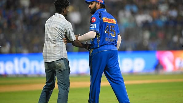 Watch: Rohit Sharma startled after fan gets too close at Wankhede ...