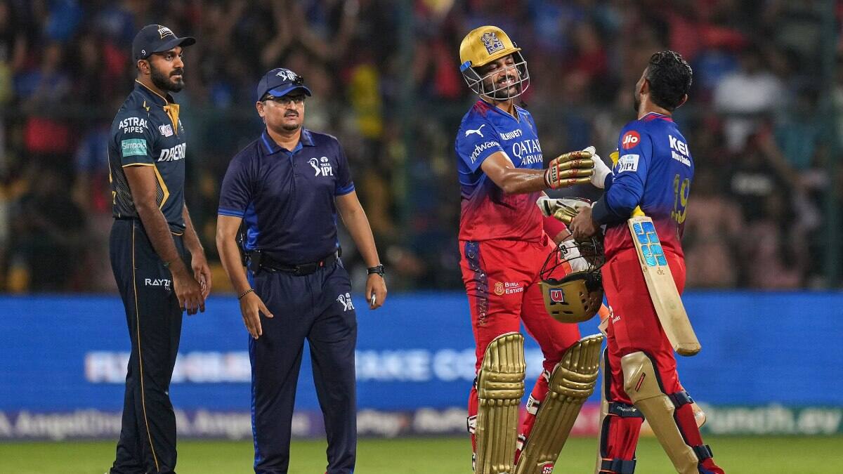 RCB overcome dramatic collapse to complete season double against GT ...