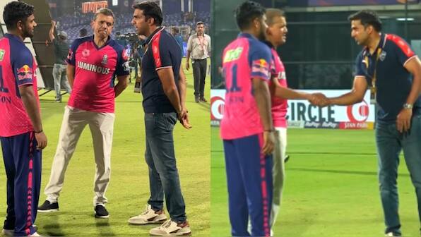 DC co-owner Parth Jindal meets RR captain Sanju Samson after high ...