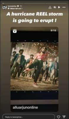 Karan Johar lauds Allu Arjun's performance in Pushpa 2's new song 'Pushpa Pushpa': 'A hurricane ...