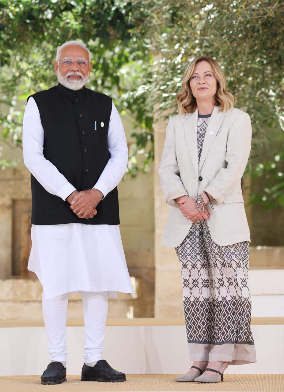 WATCH: Italy's Giorgia Meloni greets PM Modi with a 'namaste' at G7 ...