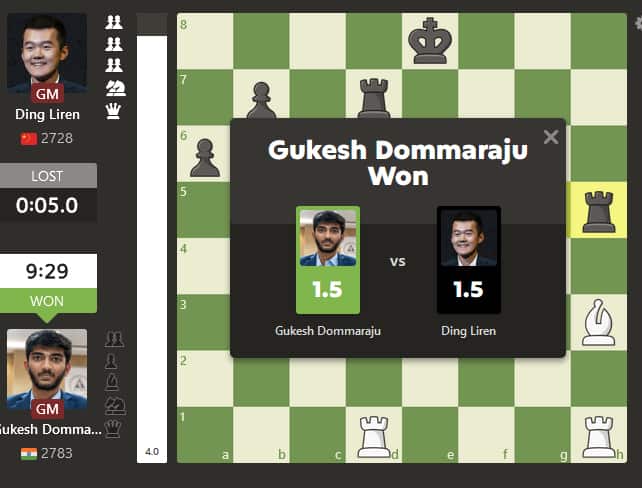 D Gukesh vs Ding Liren Highlights: Gukesh beats Liren in Round 3, wins his first match in World ...