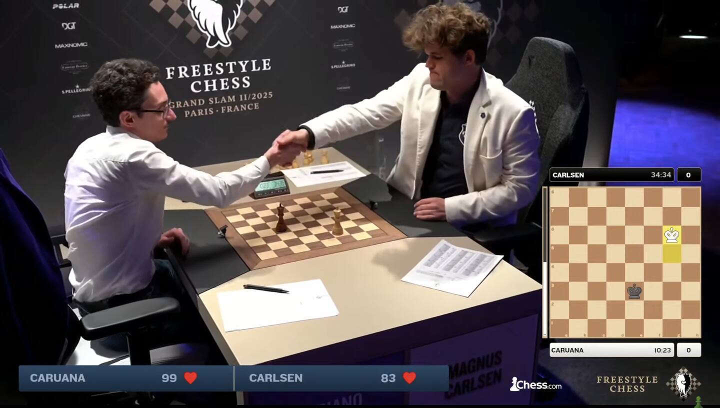 Freestyle Chess Semi-finals Highlights: Caruana, Carlsen play out 67 ...