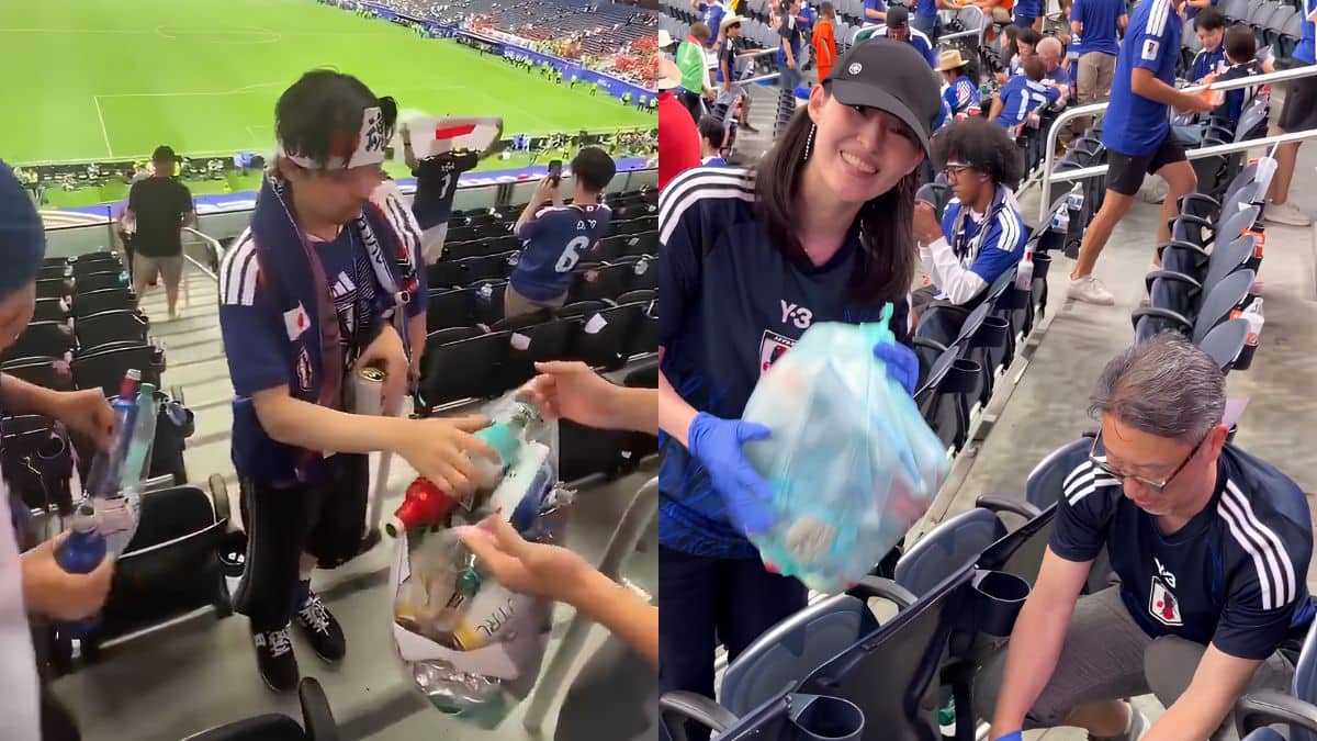 Why Japanese fans stay behind to clean stadiums after matches – Firstpost