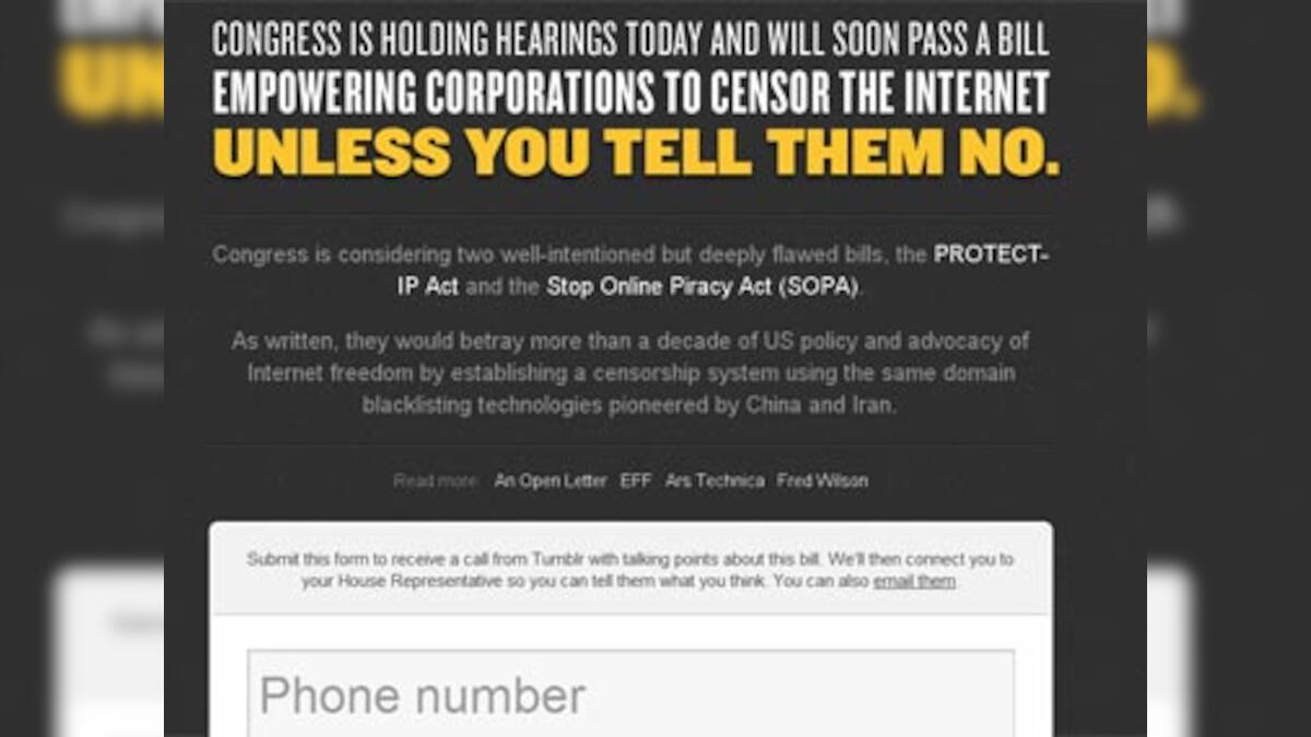 SOPA bill author says House will pass law soon – Firstpost