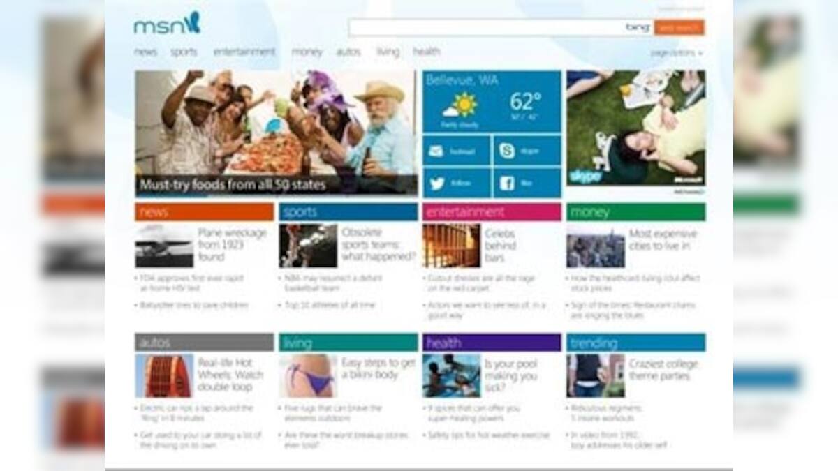 Microsoft revamps MSN for news, ahead of Windows 8 launch – Firstpost
