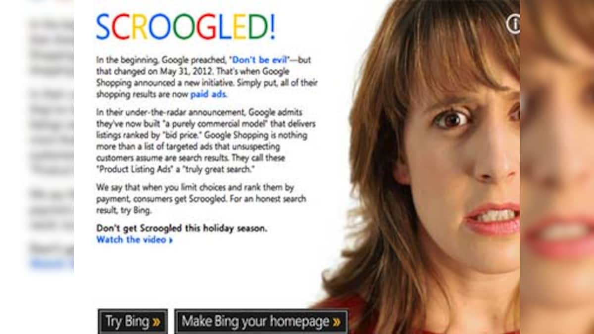 Why Microsoft is calling Google 'Scroogle' – Firstpost
