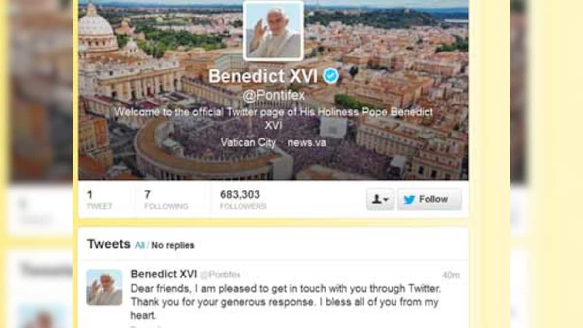 Pope tweets for the first time, blesses millions of followers – Firstpost