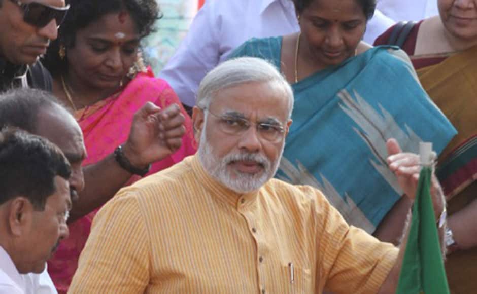 Images: Modi visits Chennai, is hailed 'future of India' – Firstpost