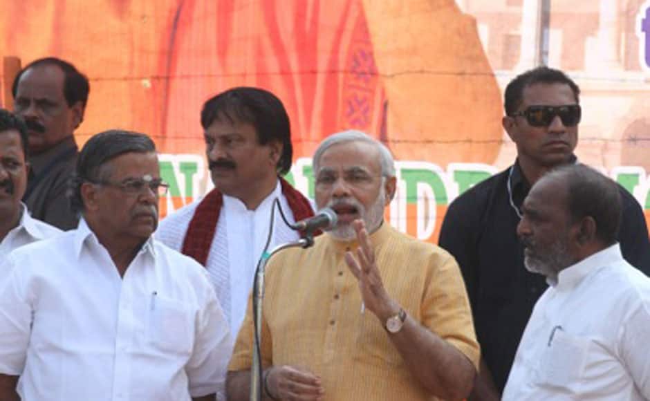 Images: Modi visits Chennai, is hailed 'future of India' – Firstpost