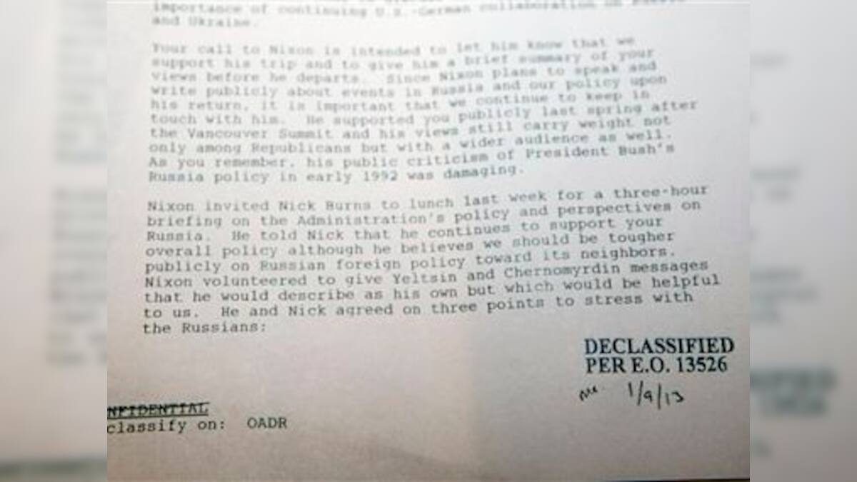 Documents detail Nixon's relationship with Bill Clinton – Firstpost