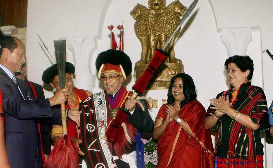 Images: President Pranab goes ethnic in Nagaland - Photos News , Firstpost