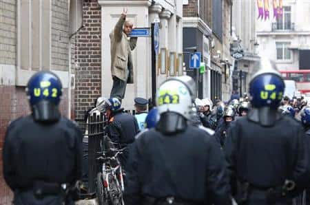 Riot police clash with anti-G8 protesters in London-World News , Firstpost