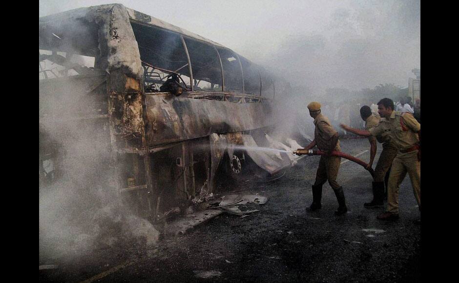 Photos: Bangalore-Hyderabad bus bursts into flames - Photos News ...