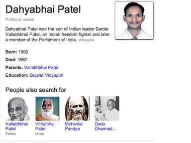 Oops: Google displays school peon's pic for Sardar Patel's son – Firstpost