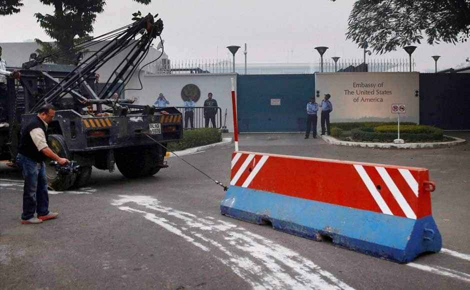 US embassy loses concrete barricades over treatment of Indian diplomat ...