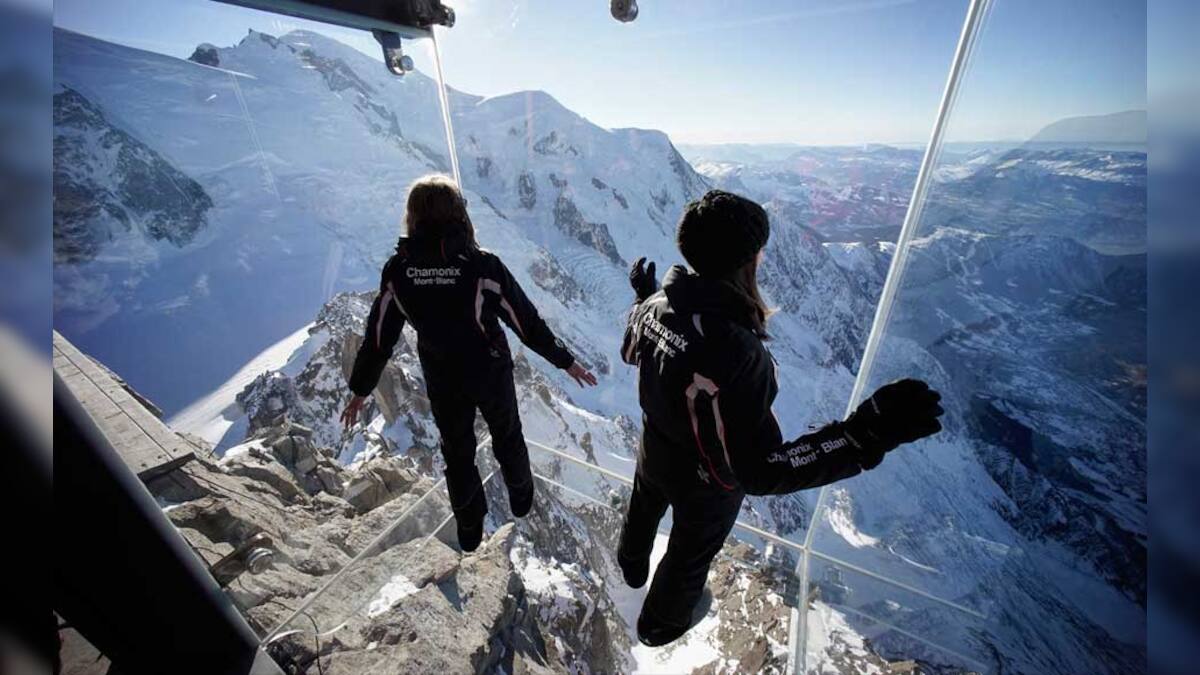 Images: Chamonix Skywalk lets you walk 1000m above the French Alps ...