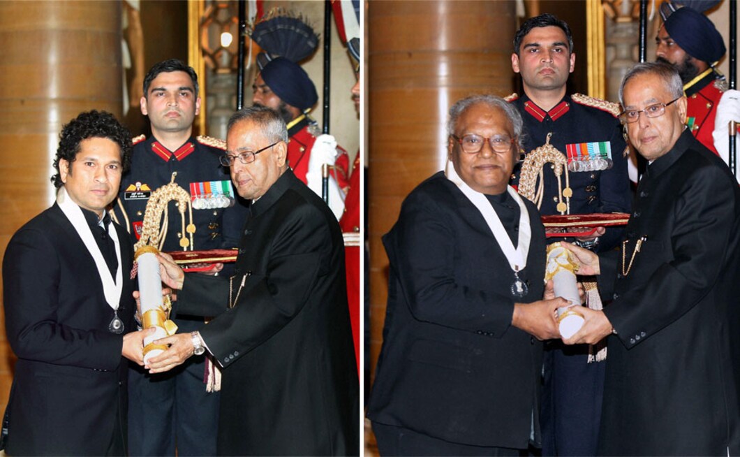 Photos: Sachin, CNR Rao presented with Bharat Ratna