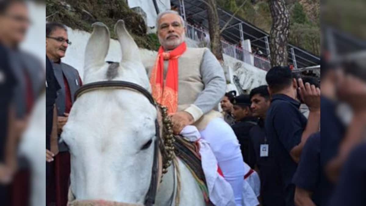 Modi reaches J&K in private jet, rides a horse to Vaishno Devi – Firstpost