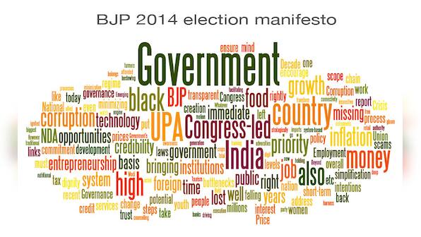 Here's a word cloud comparison of BJP's and Congress's manifesto ...