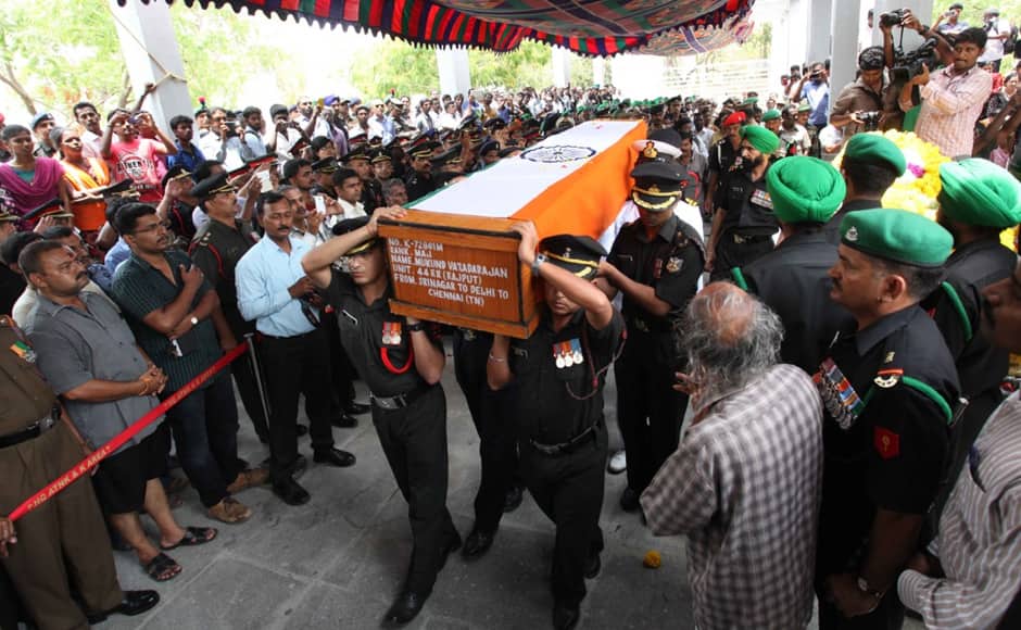 Photos: Major Mukund Varadarajan cremated with full state honours-India ...