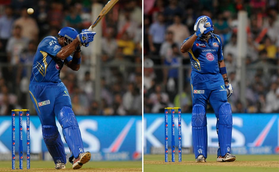 Photos: Kieron Pollard throws bat at Mitchell Starc in first big IPL ...