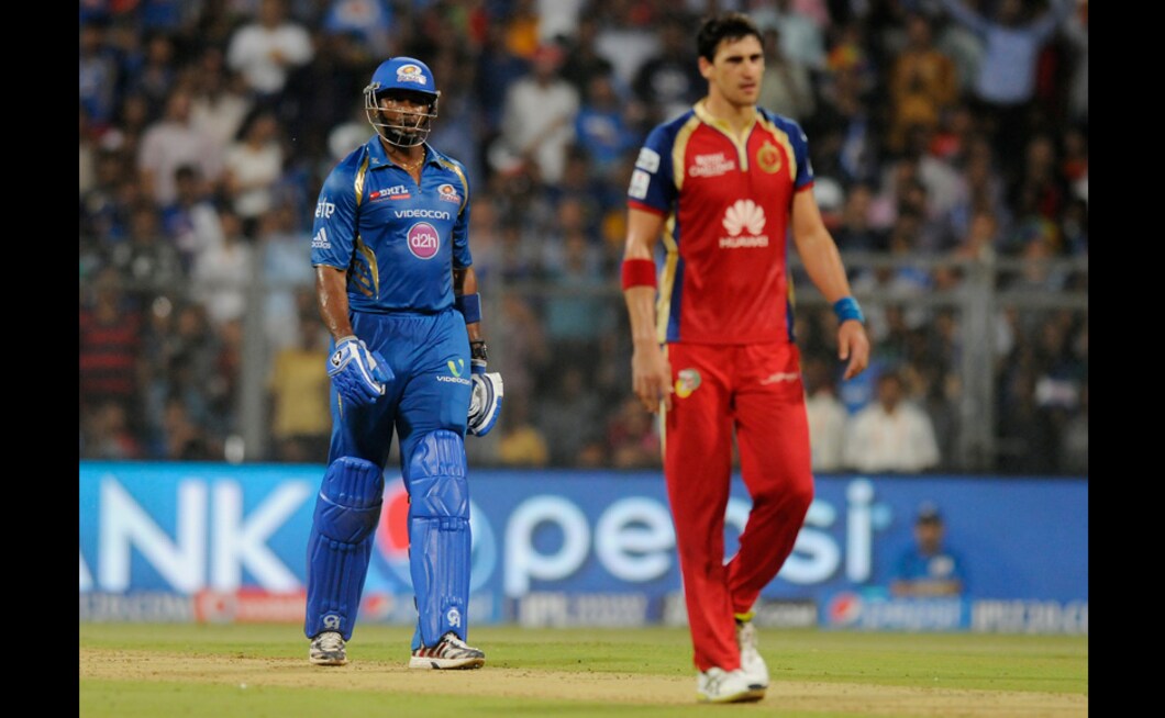 Photos: Kieron Pollard throws bat at Mitchell Starc in first big IPL rumble