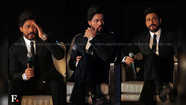 Spotted: Shah Rukh Khan rocks a black suit and ponytail – Firstpost