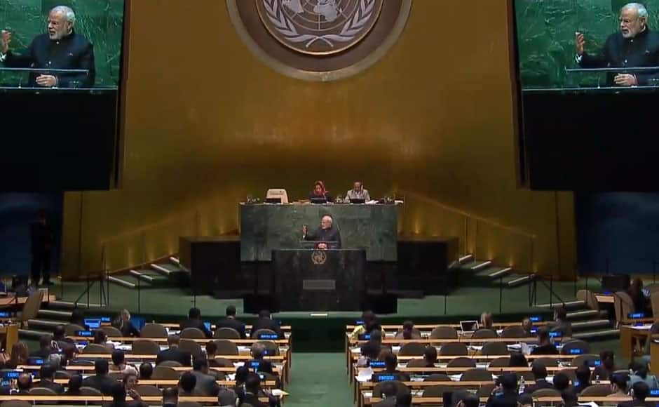 Photos: PM Narendra Modi addresses the UN General Assembly in New York ...
