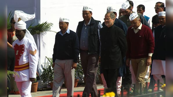 Arvind Kejriwal takes oath as the 8th CM of Delhi as the crowd cheers ...