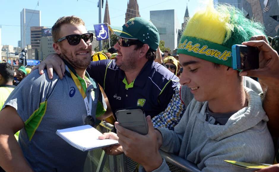 World Champions: Australia celebrate victory with fans at Melbourne ...