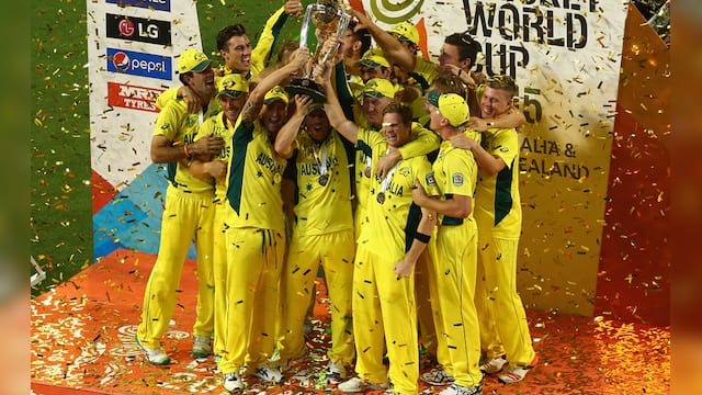 Let the party begin: Australia celebrate winning the World Cup... again ...