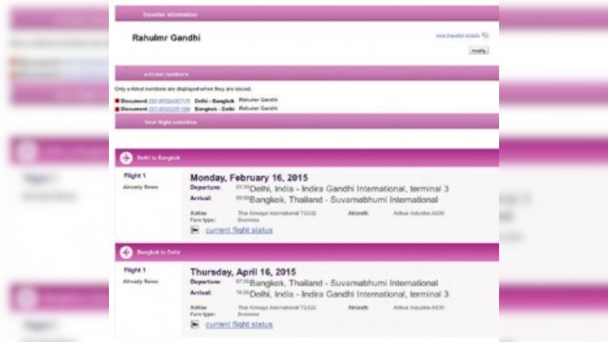 TG323 Bangkok to Delhi: What Rahul Gandhi's ticket tells us, about his ...