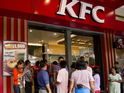 KFC opens in Myanmar: Fast food fans queue for hours for first bite ...