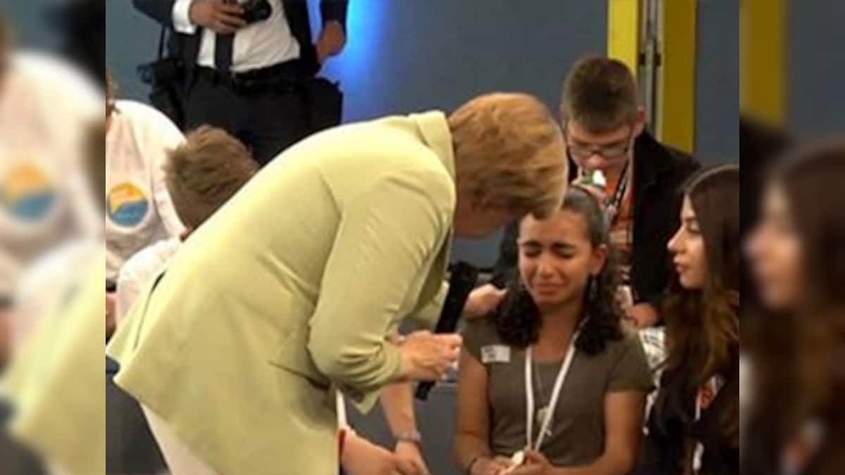 Watch: Angela Merkel makes Palestinian girl facing deportation from ...