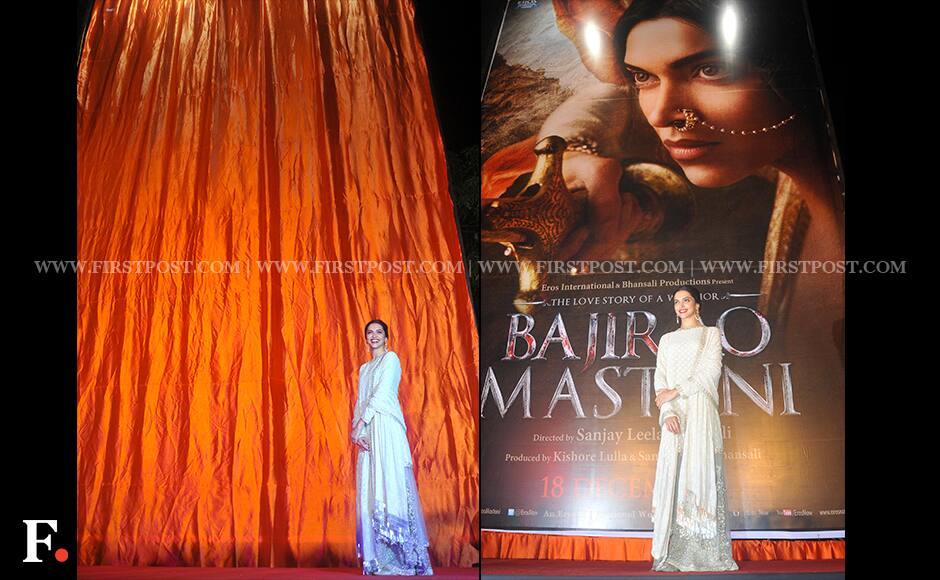 Deepika Padukone unveils gorgeous Bajirao Mastani poster in Mumbai ...