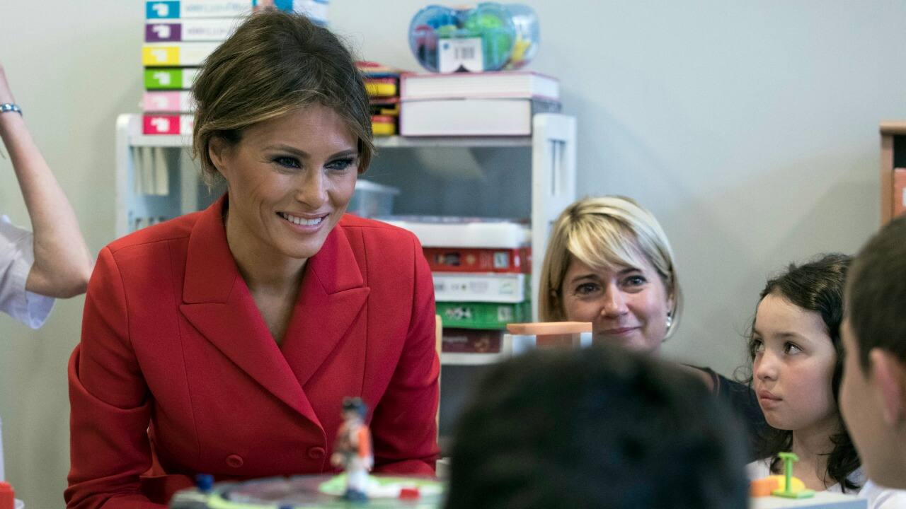 Melanie Trump begins two-day Paris trip with visit to Necklar pediatric ...