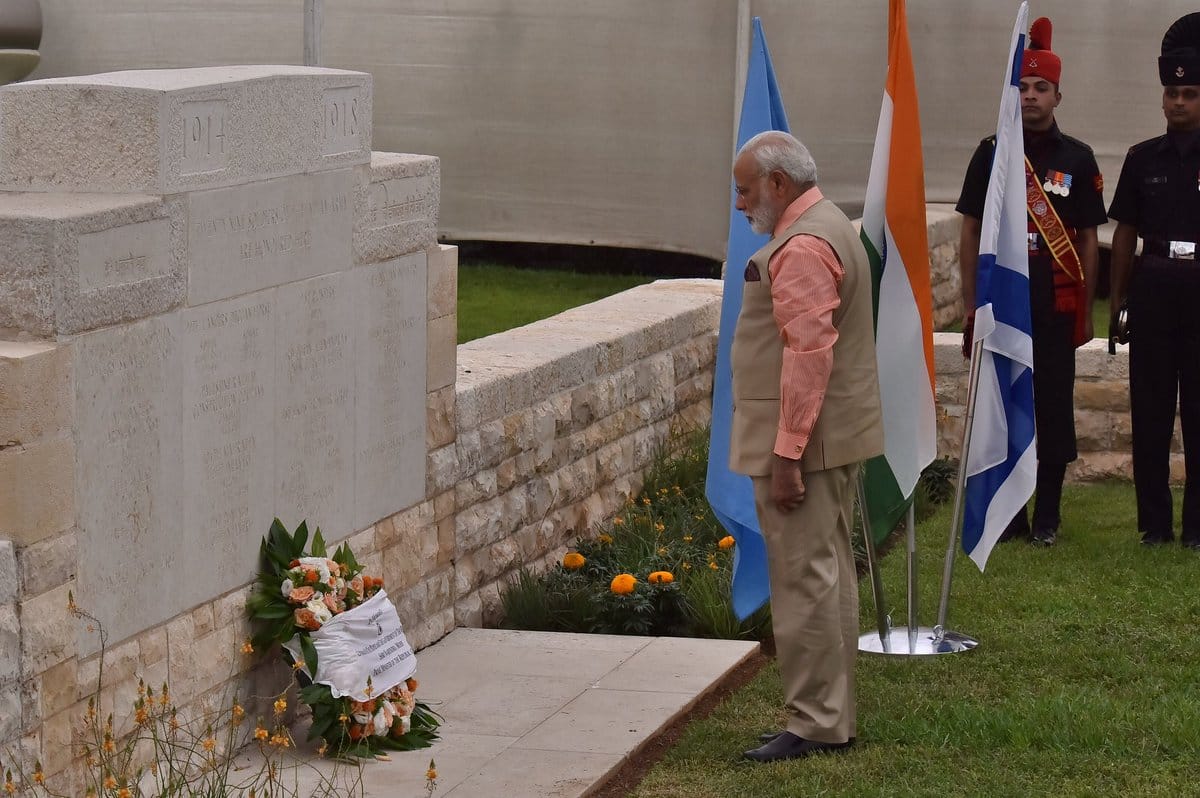 Narendra Modi in Israel: PM visits Haifa cemetery to pay homage to ...