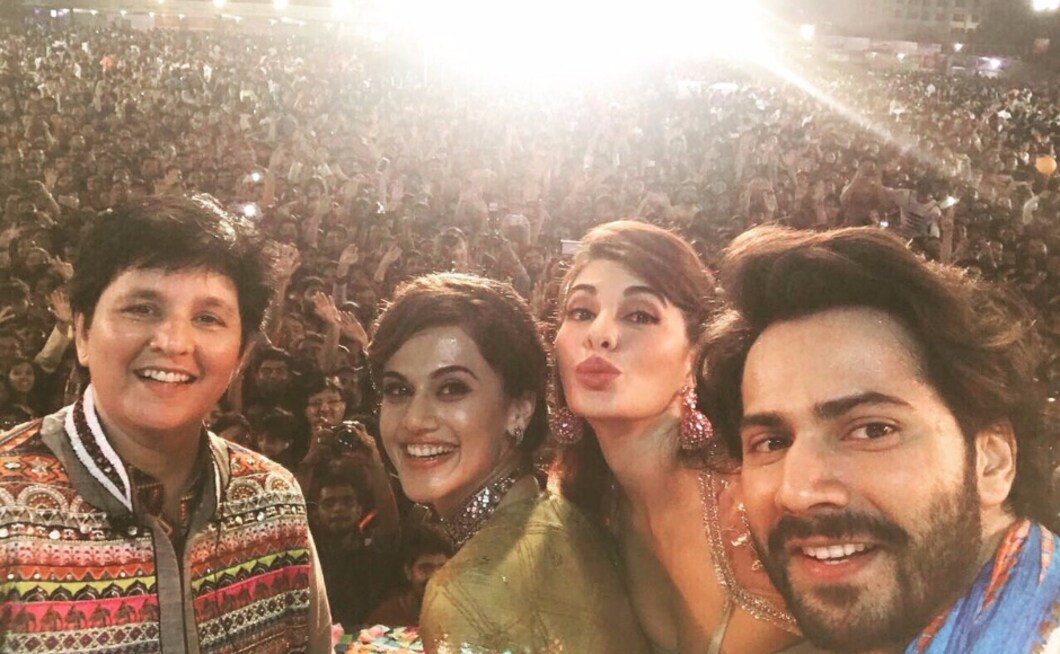 Judwaa 2 cast goes desi as they celebrate Navratri with Falguni Pathak