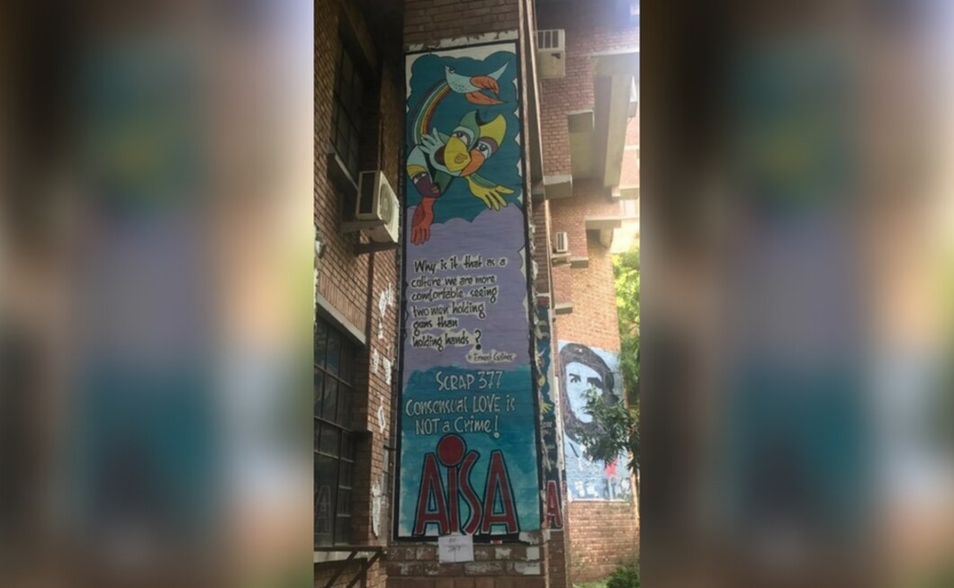 JNU students await student election results: Vibrant graffiti, pithy ...