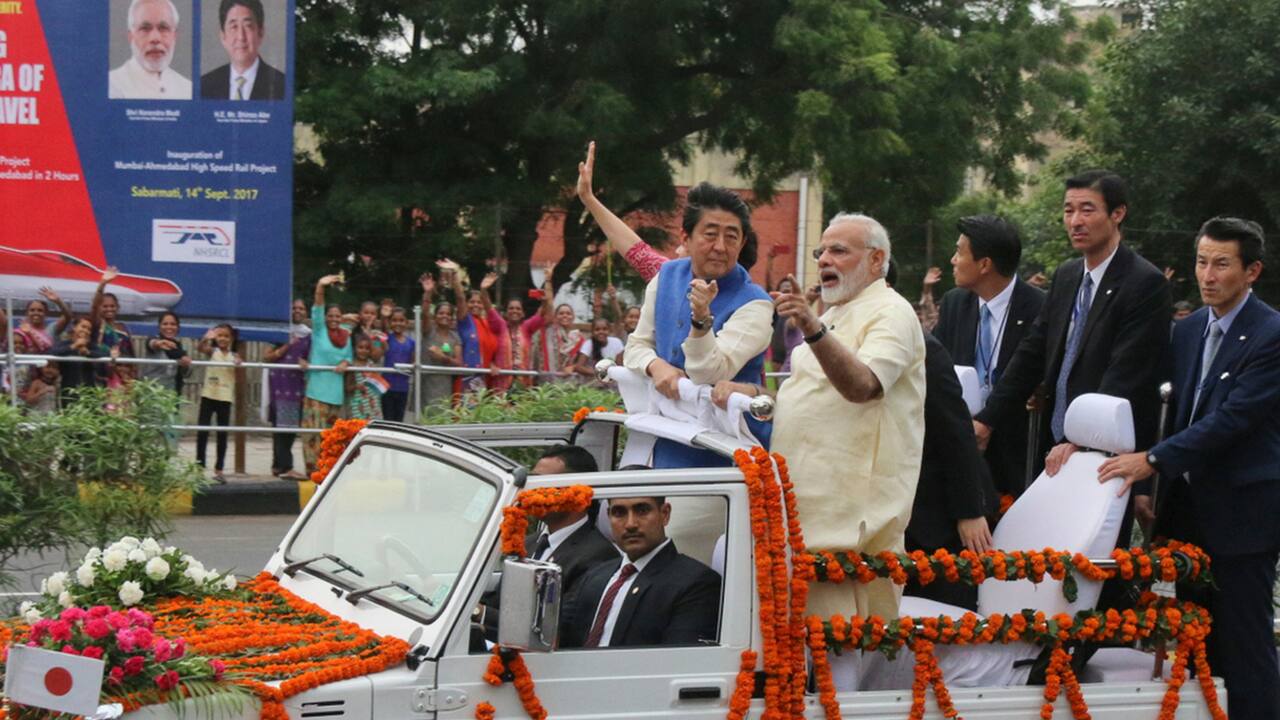 Shinzo Abe, Narendra Modi in Gujarat: PMs to lay bullet train ...