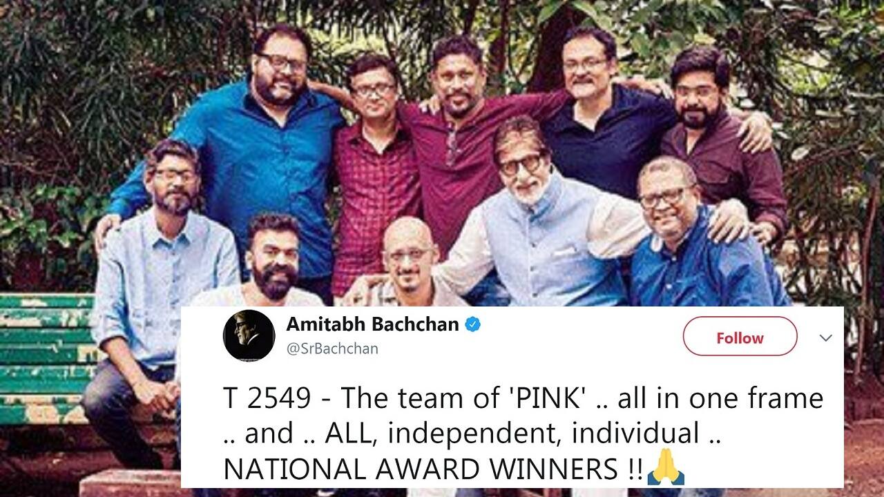Amitabh Bachchan shares picture of Pink's 'award-winning' team, and ...