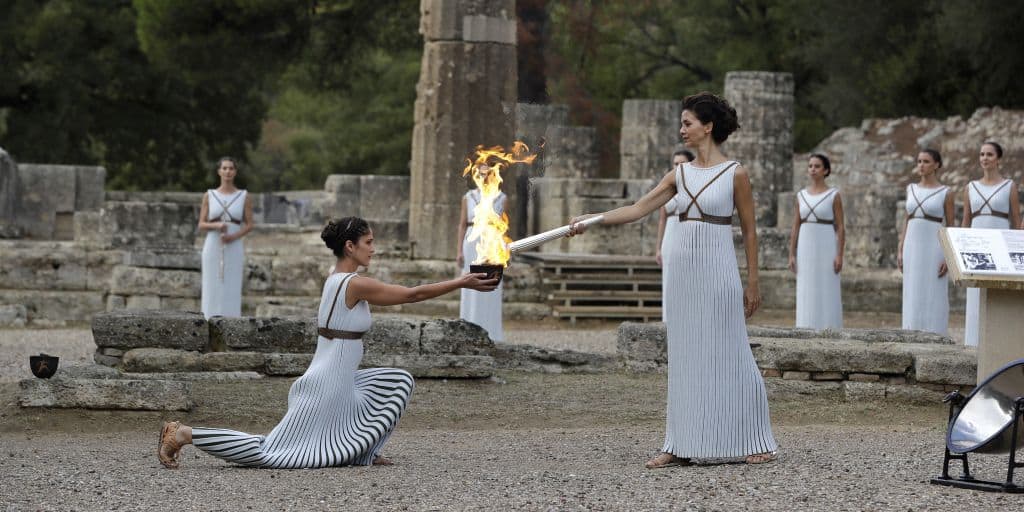 Pyeongchang Winter Olympics 2018 torch lit in Ancient Olympia despite ...